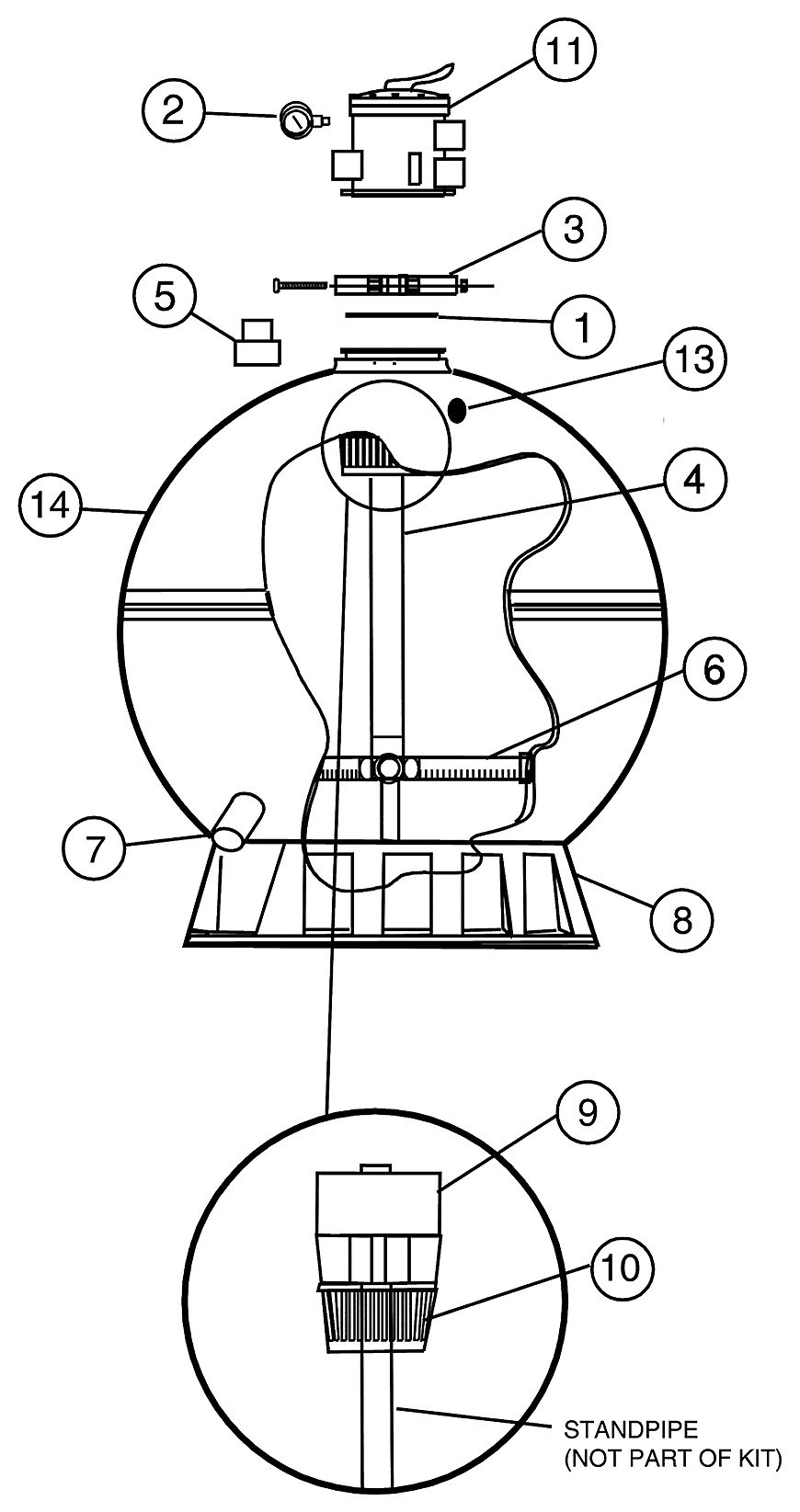 Meteor Top Mount Filter Tank parts at Doheny's