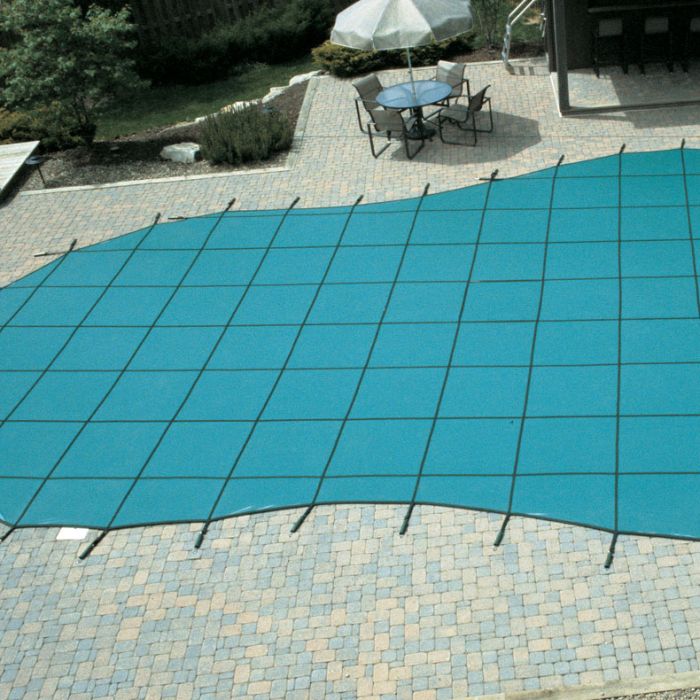 30 Year Commercial Mesh Safety Cover for 20x40 ft Rectangular Pool, Blue