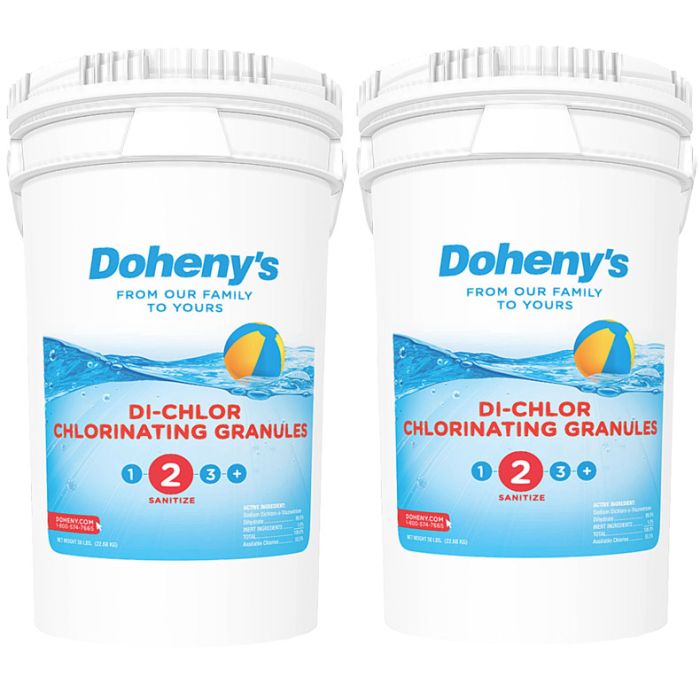 Doheny's Di-Chlor Pool Chlorine - 100 lb - (2) 50 lb Bucket - Doheny's ...