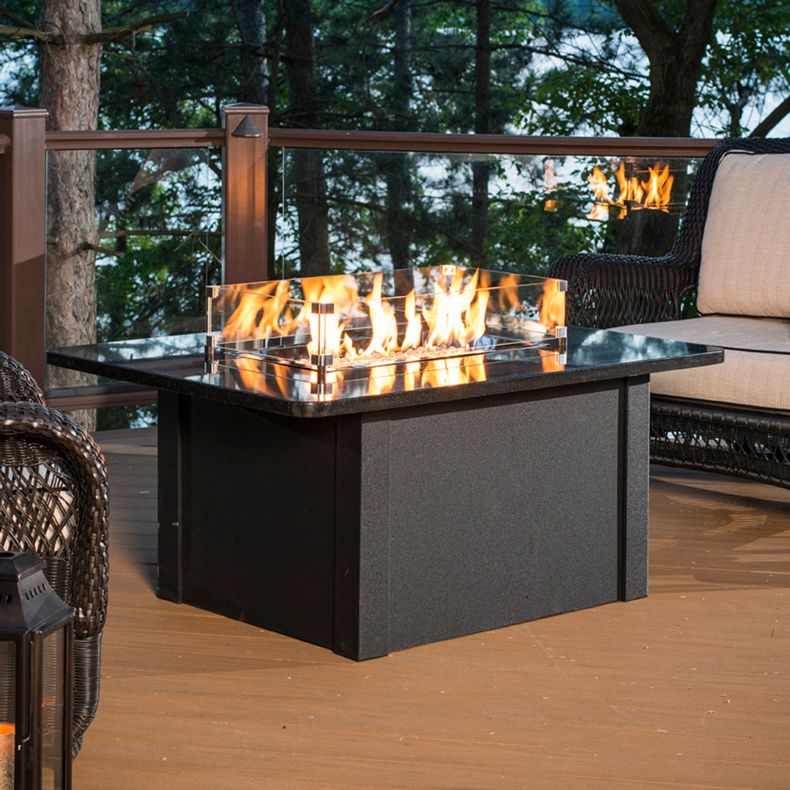 OGC Grandstone Crystal Fire Pit Table with Absolute Black Granite Top ...