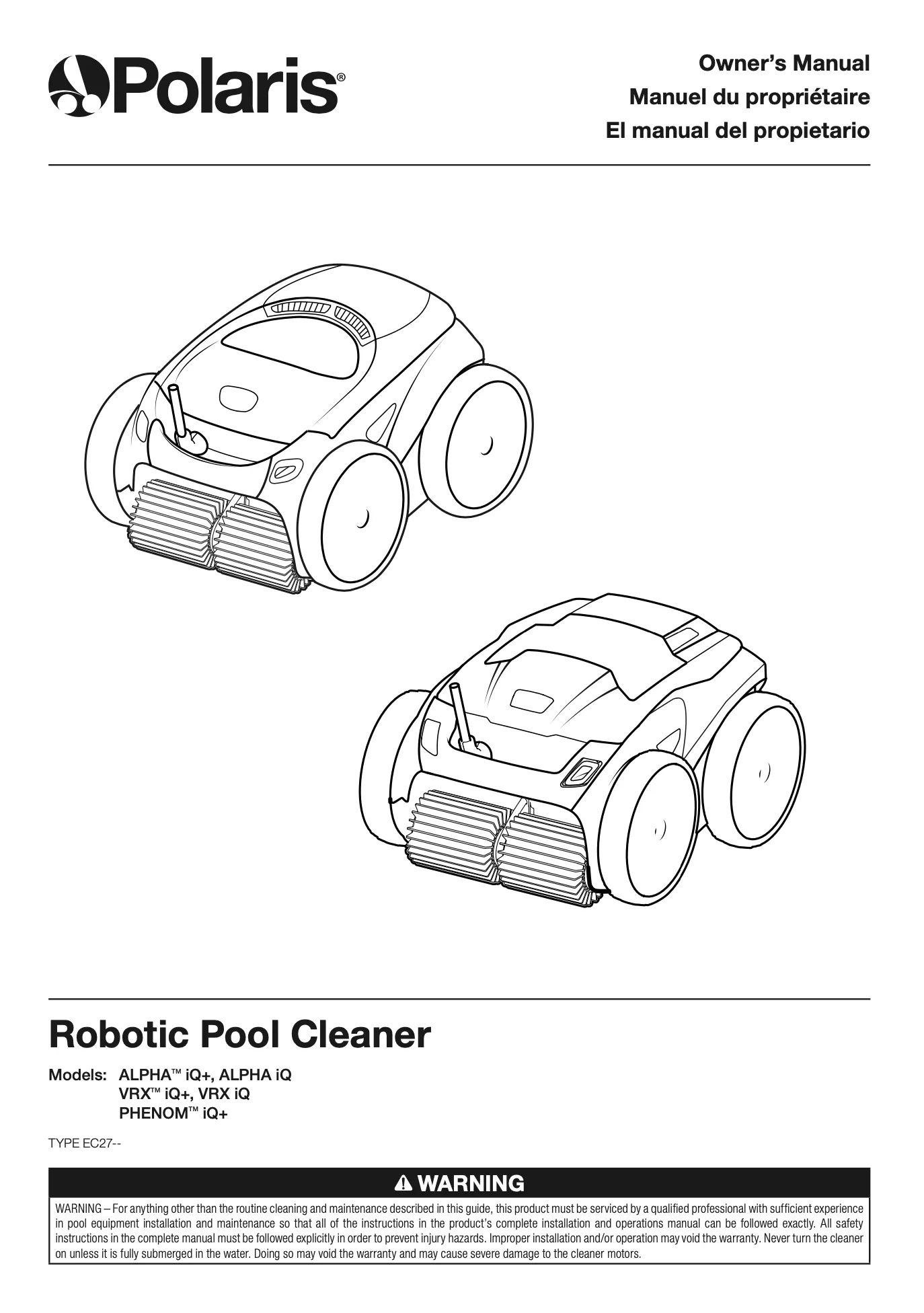 Polaris ALPHA iQ Inground Robotic Pool Cleaner Manual | Shop Doheny's